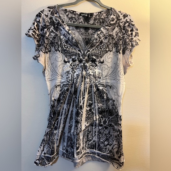 Apt. 9 | Tops | Nwot Apt9 Large Sparkle White And Black Top | Poshmark